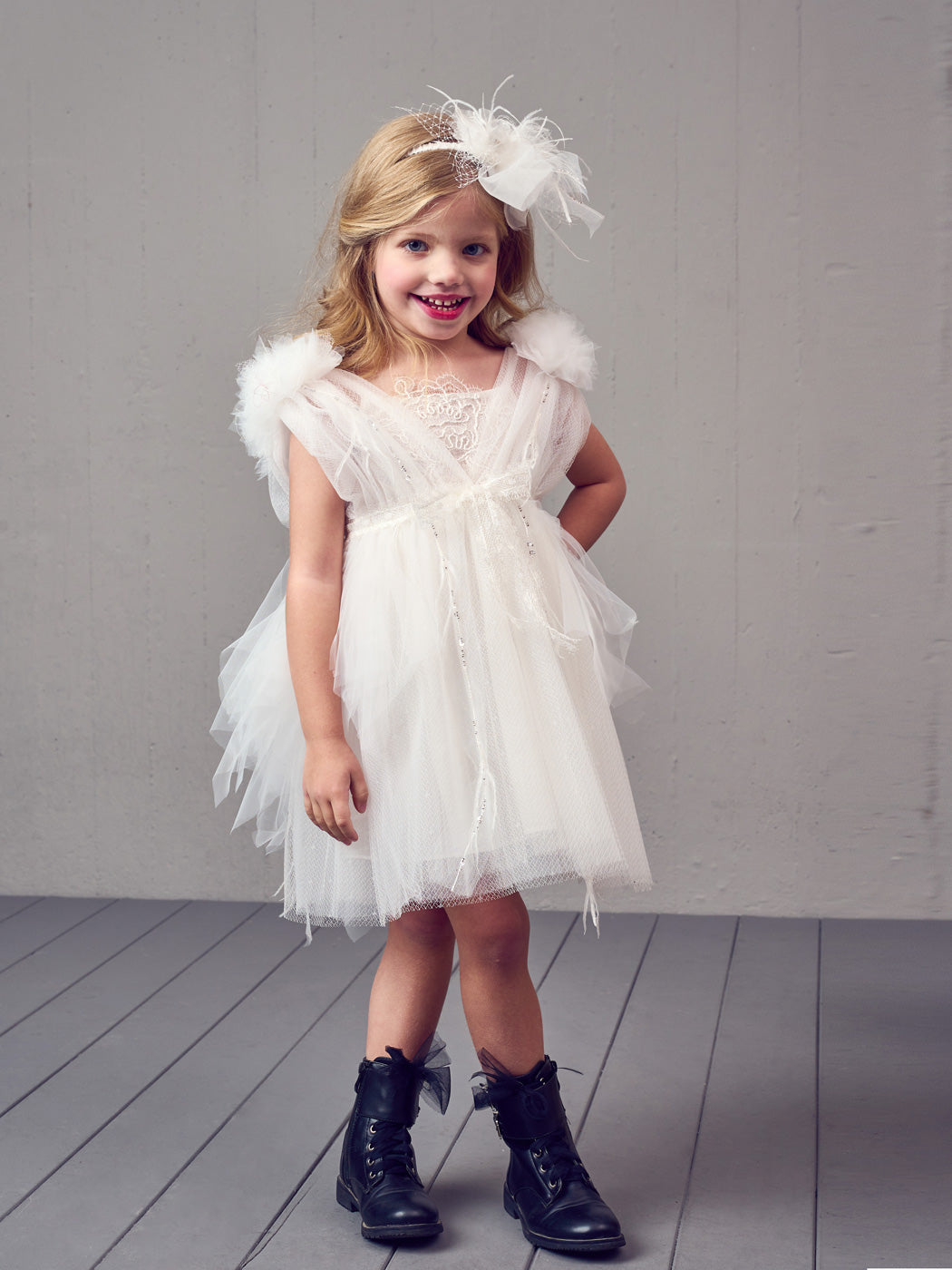 Romantic Empire-line baptism dress - XENIA | Designer’s Cat